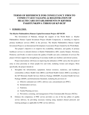 Fillable Online 1 Draft Terms of Reference for a Construction ...