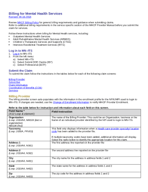 Resource for billing MHCP - Minnesota Department of Health Doc Template ...
