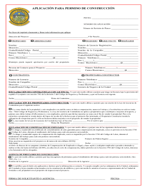 Completable En línea Building Permit App. (Spanish) Fax Email Imprimir ...