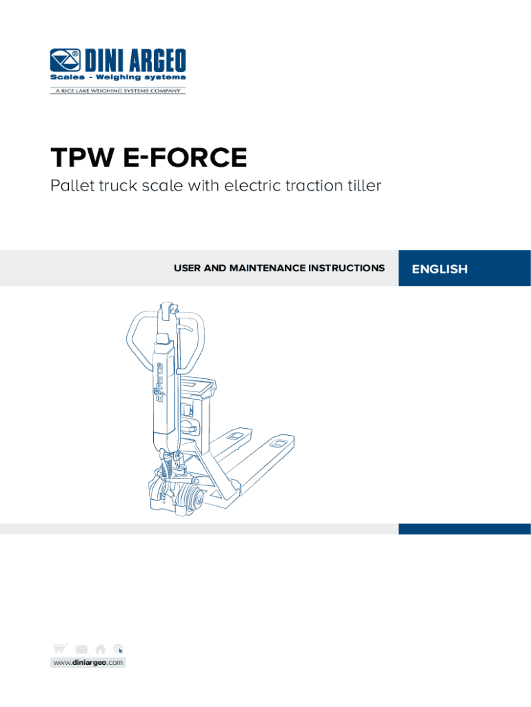 Fillable Online tpwe-force tpw "e-force": new pallet truck scale with ...