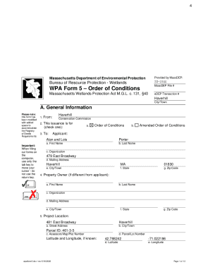 Fillable Online FORM 3 Instructions A NOTICE OF INTENT (WPA ... Fax ...