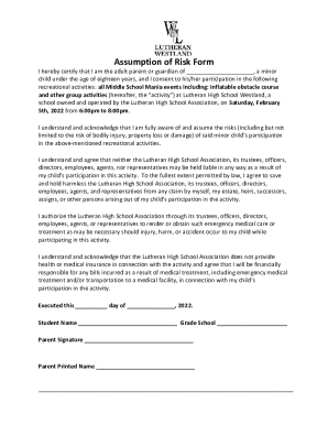 Fillable Online Standard Waiver Template for All Volunteers (Minors and ...