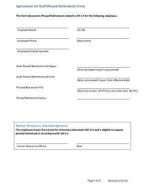 Fillable Online Phased Retirement Application and Agreement Fax Email ...
