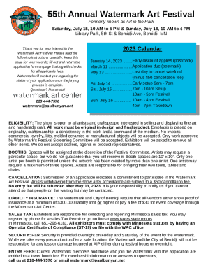 Fillable Online Watermark Art Festival to unveil new additions for 54th ...