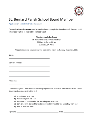 Fillable Online Application to Fill School District 3 School Board Member Vacancy.docx Fax Email ...