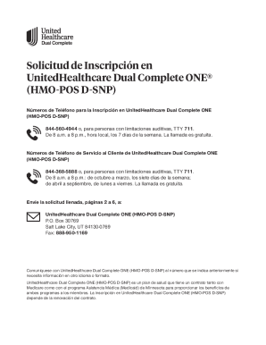 Completable En línea UnitedHealthcare Dual Complete ONE - FL (HMO-POS D ...