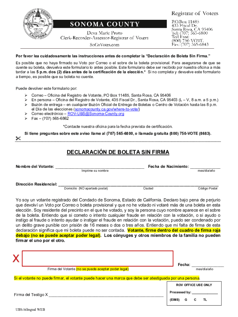 Completable En línea Declaracin de Boleta Sin Firma. Declaracin de ...