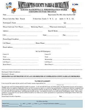 Fillable Online BASKETBALL Registration Form MINI Fax Email Print ...