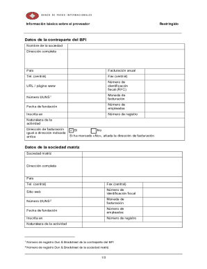 Completable En línea Supplier Basic Information Form (Spanish ...