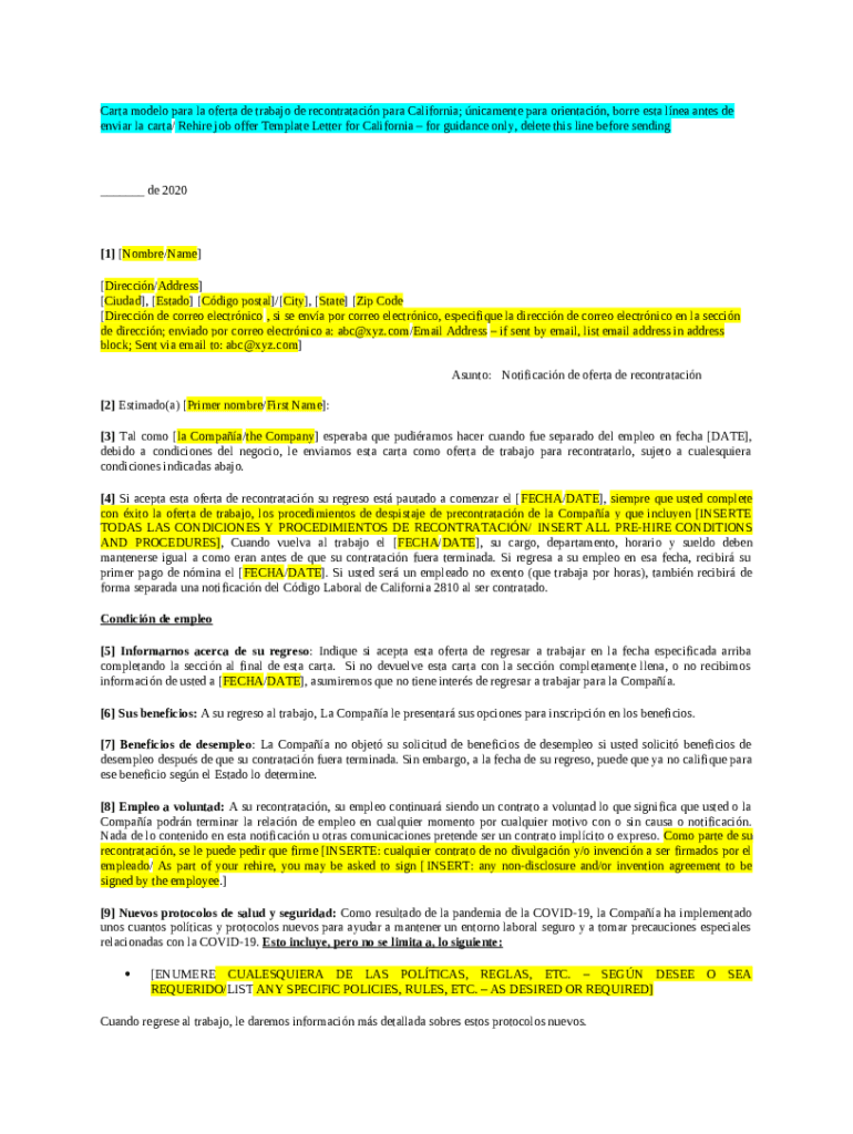 A Better Job Offer Letter Template Doc Template | pdfFiller