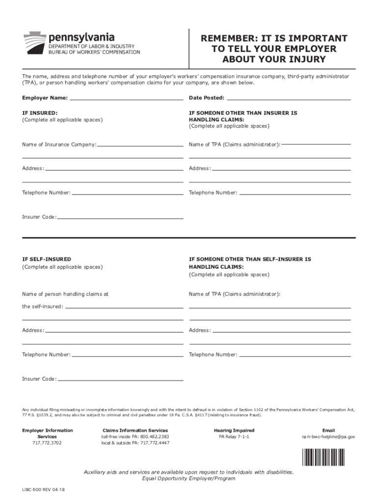 Fillable Online Workers' Compensation Claims Fax Email Print - pdfFiller