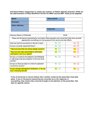 Fillable Online Individual Patient assessment to assist the ... - HIOW ...