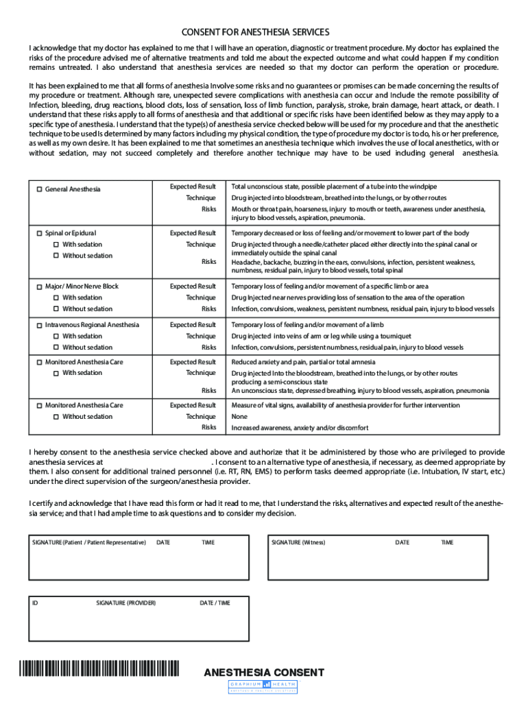 Fillable Online Authorization and Consent to Surgery Fax Email Print ...