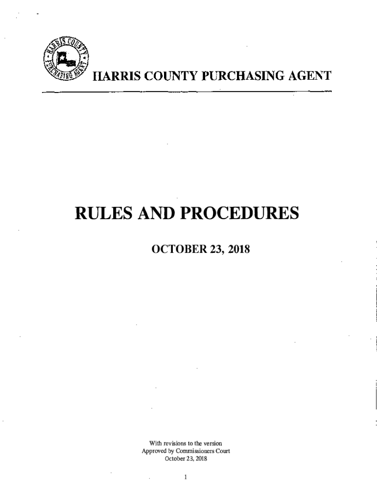 Fillable Online PROCUREMENT POLICY OF HARRIS COUNTY Fax Email Print ...