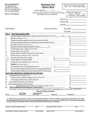 Fillable Online Business Tax Return 2020 Fax Email Print - pdfFiller