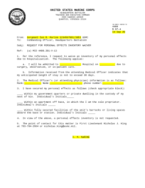 Template Personal Effects Inventory Waiver (hospitalizations less than ...