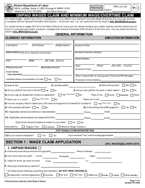 Fillable Online Wage Complaint Form.pdf - Illinois Department of Labor ...