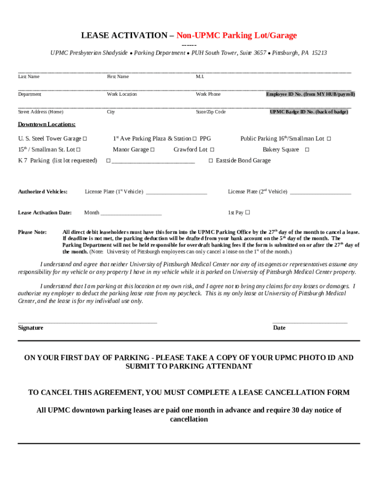 Downtown Lease Activation Doc Template | pdfFiller