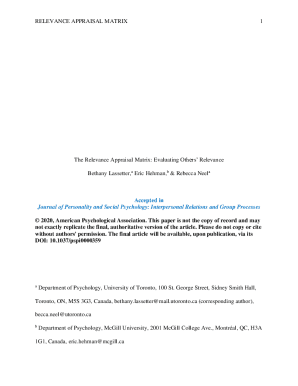 Fillable Online The Relevance Appraisal Matrix: Evaluating Others ...