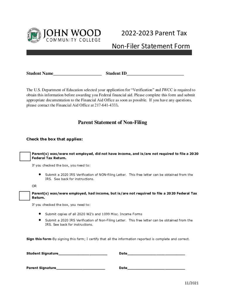 Fillable Online 2022-2023 FAFSA Verification-Internal Revenue Service ...