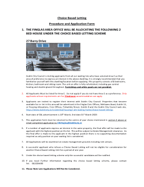 Fillable Online Choice Based Letting Procedure and Application Form 1 ...
