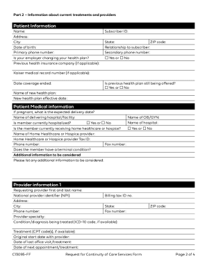 Fillable Online Continuity of Care Request Fax Email Print - pdfFiller