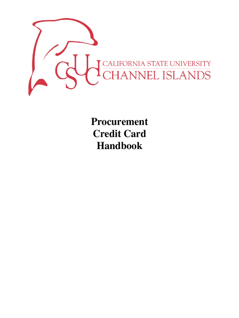 Fillable Online Procurement Credit Card Handbook - PDF Free Download Fax Email Print - pdfFiller