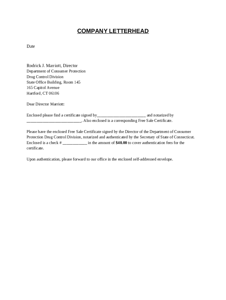 State of CT Department of Consumer Protection Drug Control ... Doc ...