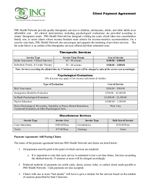 Fillable Online Client Payment Agreement - JNG Health Network Fax Email ...