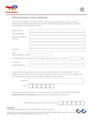 Fillable Online VAT Form Fax Email Print - pdfFiller