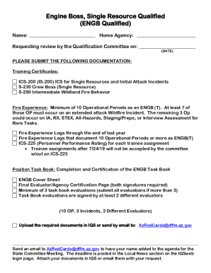 Fillable Online forest service fire and aviation qualifications guide ...