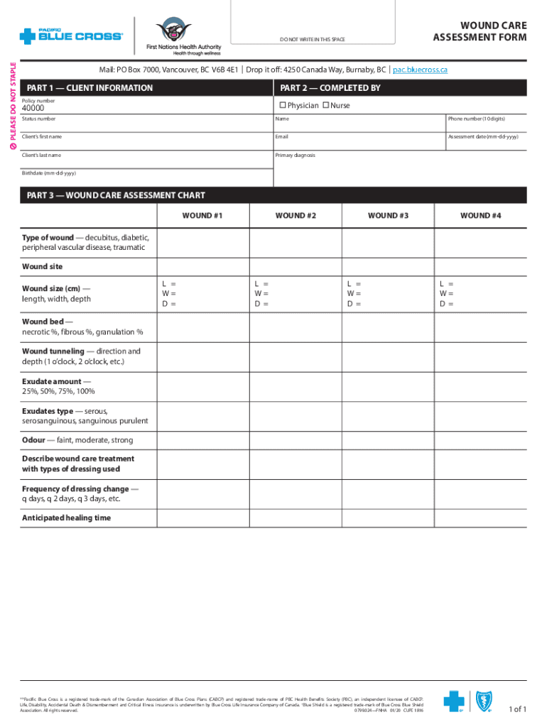 Fillable Online WOUND CARE ASSESSMENT FORM Fax Email Print - pdfFiller