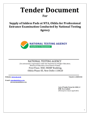 Fillable Online Tender Information / Contract Award Notice Fax Email ...