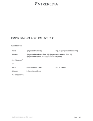 Fillable Online Employment Agreement CEO Fax Email Print - pdfFiller