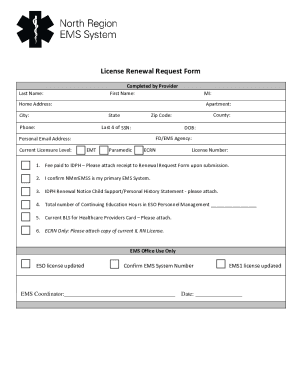 Fillable Online License Renewal Request Form Instructions Fax Email ...