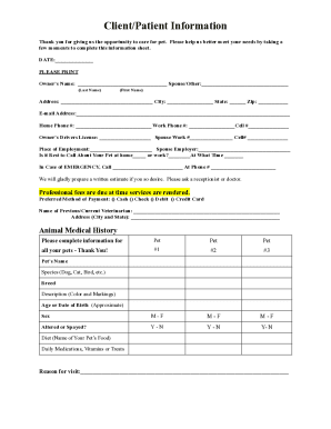 Fillable Online Client-Patient Information Form Fax Email Print - pdfFiller