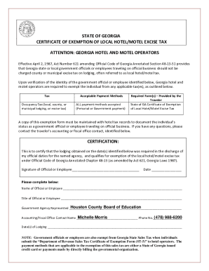 Fillable Online state of georgia certificate of exemption of local ...