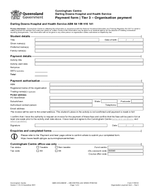 Fillable Online Get the free Tier 2 payment form Cunningham Centre Darling ... Fax Email Print ...