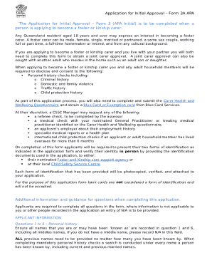 Application for Initial Approval - 3a. Foster Carer Application Doc ...