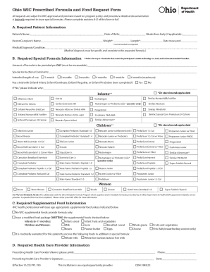 Fillable Online WIC Request for Medical Formula/Food: Infants and ...