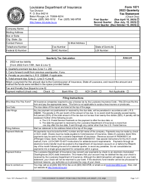 Fillable Online surplus line producer's quarterly tax statement form ...