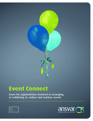 Fillable Online Event Connect. Cover for organisations involved in ...