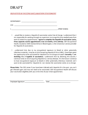 Fillable Online ehs illinoisstate Hepatitis B Consent/ Declination ...