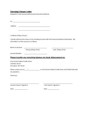 Fillable Online Sample Letter Templates for Bank Account Closure - INK ...