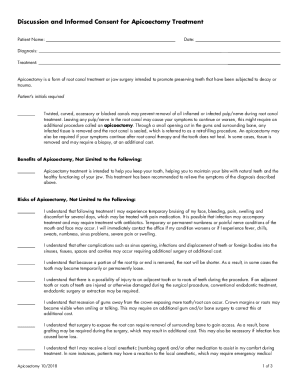 Fillable Online informed consent form for apicoectomy surgery Fax Email ...