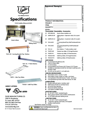 Fillable Online Steam Table Parts and Components Fax Email Print ...