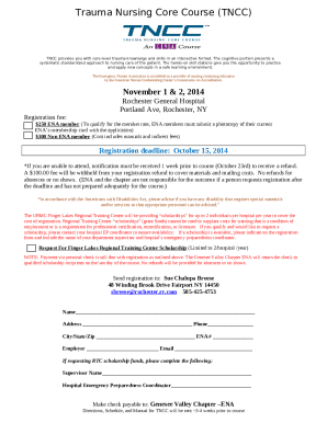 Trauma Nursing Core Course (TNCC) Doc Template | pdfFiller