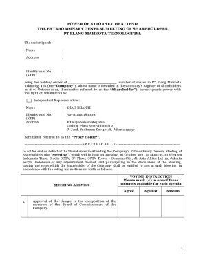 Fillable Online POWER OF ATTORNEY TO ATTEND THE ANNUAL ... Fax Email Print - pdfFiller