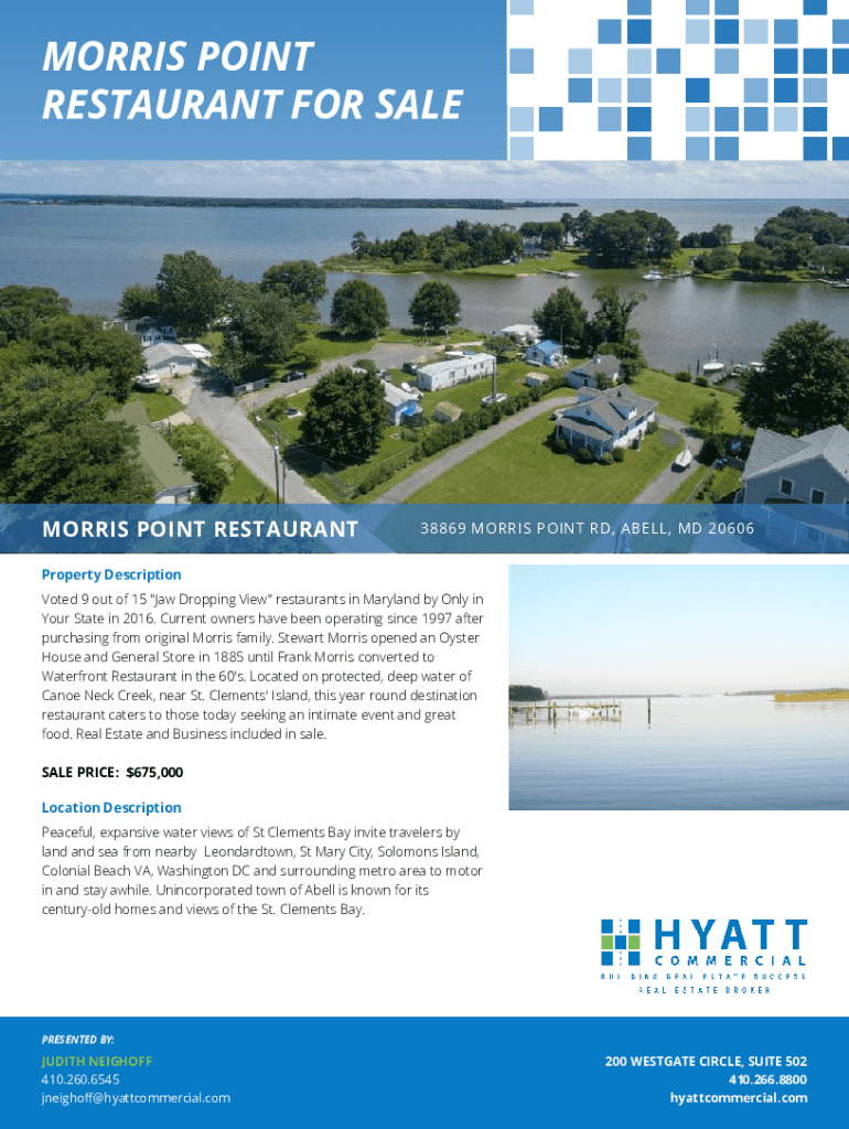 Fillable Online (PDF) MORRIS POINT RESTAURANT FOR SALE Fax Email Print ...