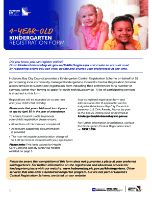 Fillable Online 4-year-old - kindergarten registration form Fax Email ...